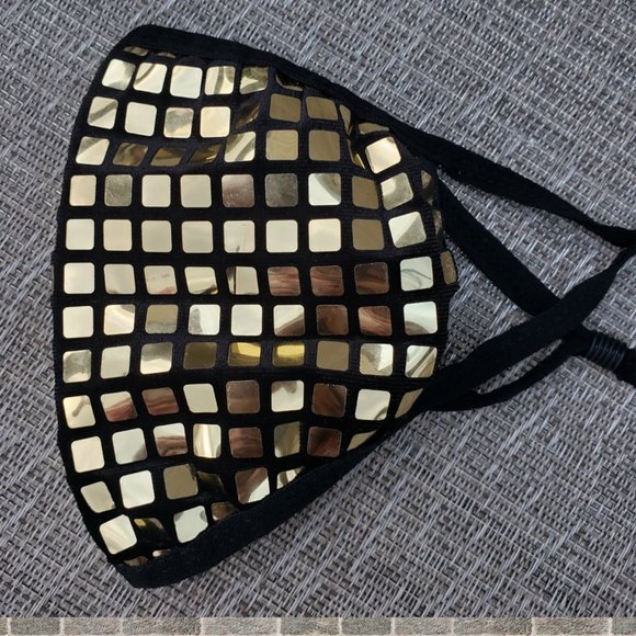 THREE PEBBLES | Other | Gold Sequin Mask Bling Mask For Party Shiny ...